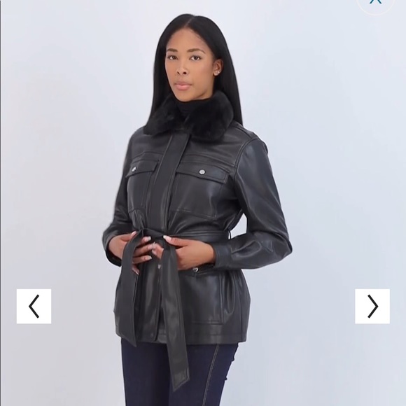 Sebby | Jackets & Coats | Sebby Collection Belted Faux Leather Jacket ...